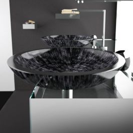 Glass Design Round ALUROA05 Countertop basin | Aqadecor
